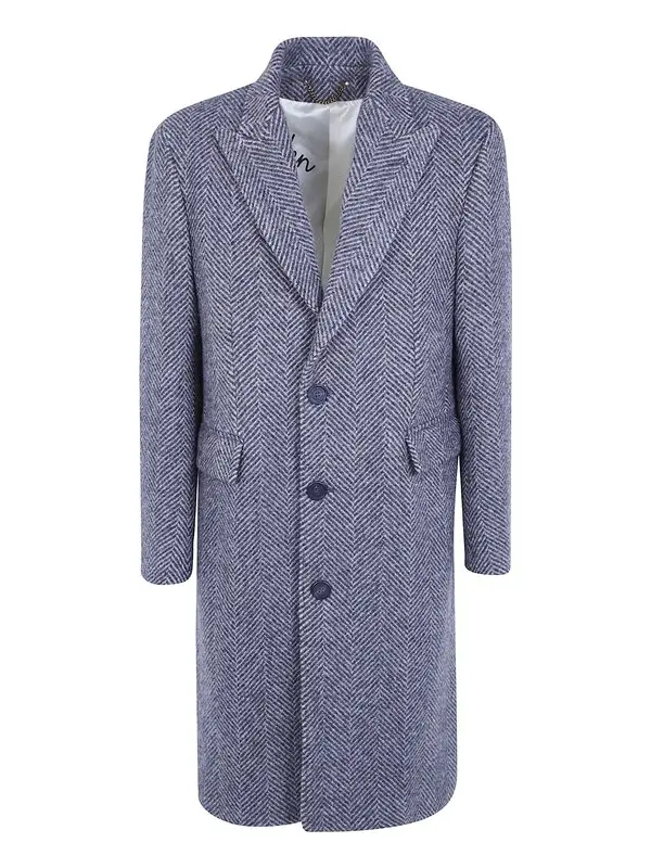 GOLDEN GOOSE Coat Single-breasted Chevron Pattern - Beige