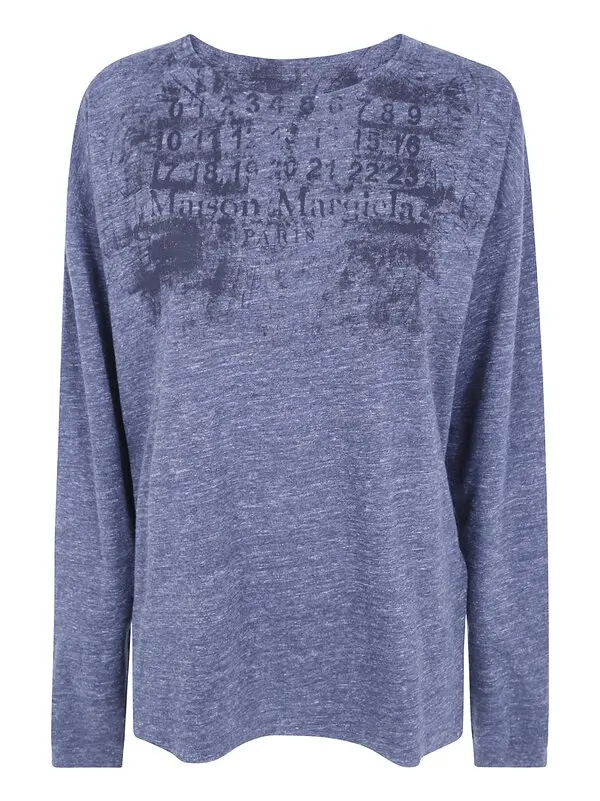 MAISON MARGIELA Long Sleeve "numbers" T-shirt - Gray
