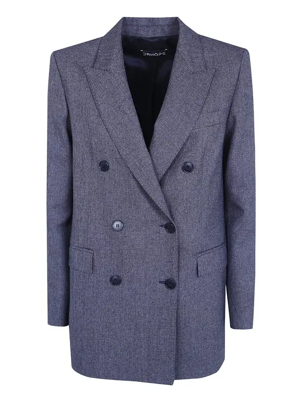 DRHOPE Double Breasted Blazer - Gray