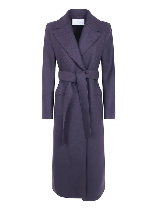 Harris Wharf London Wool Coat With Belt Detail - Red