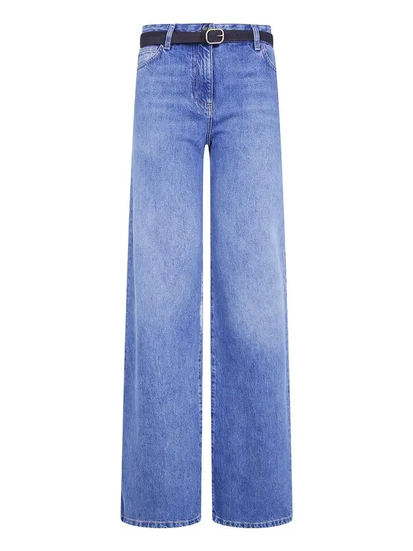 Elisabetta Franchi Wide Leg Jeans - Blue