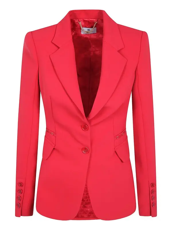 Elisabetta Franchi Tailored Jacket With Button Closure - Red