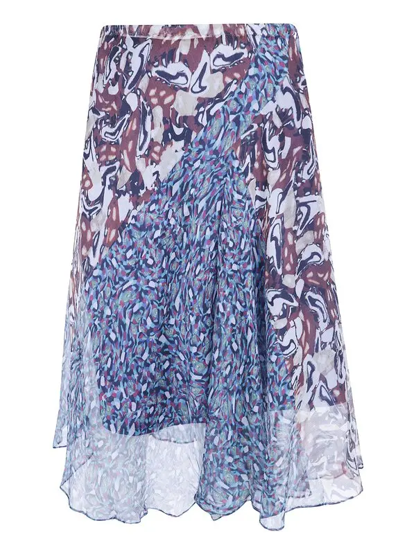 Dries Van Noten Silk Printed Skirt - Multi