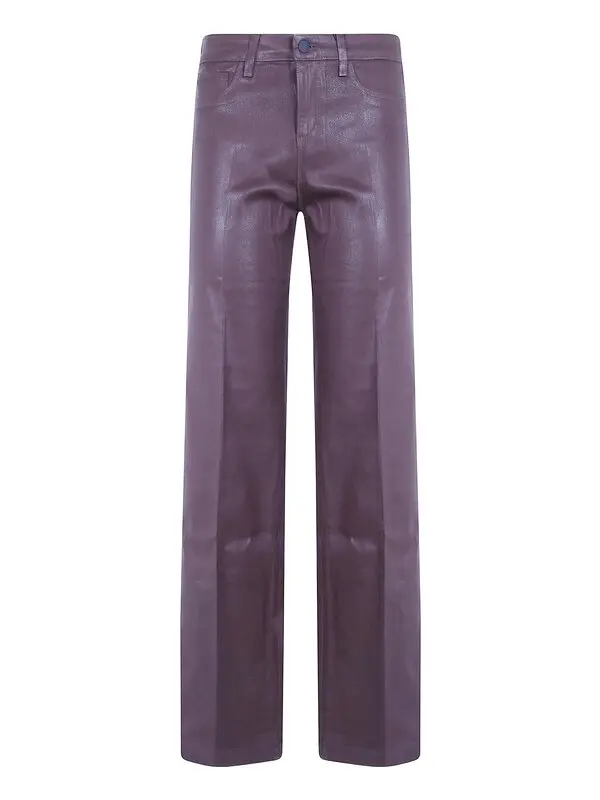 L'Agence Scottie Wide Leg Jeans - Brown