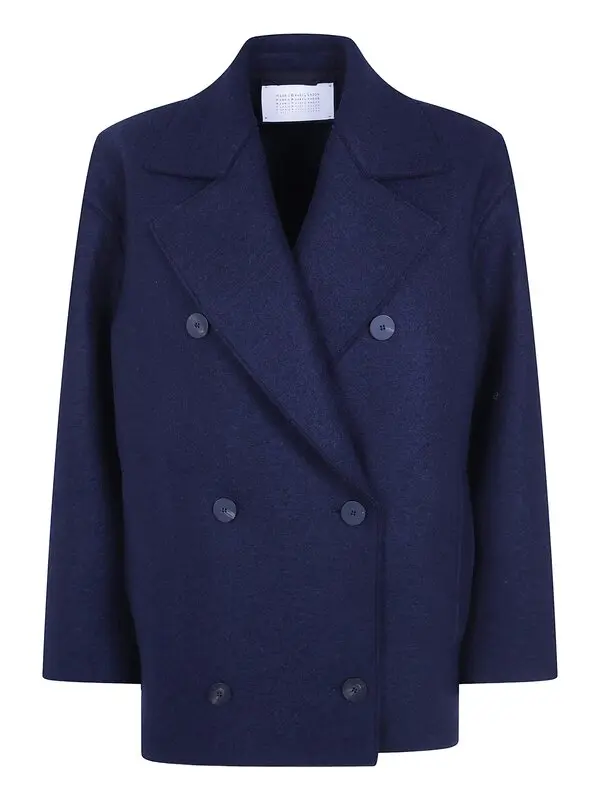 Harris Wharf London Oversized Wool Peacoat - Blue