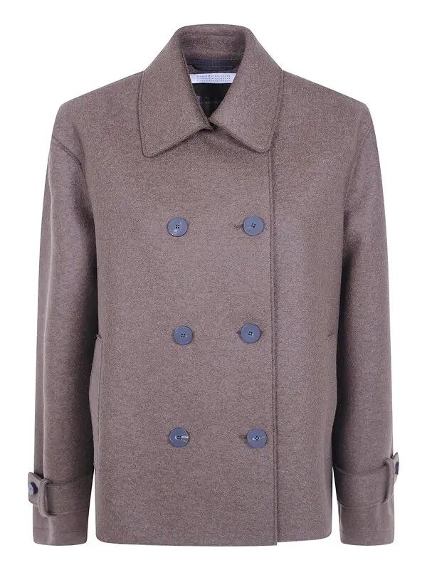 Harris Wharf London Double Breasted Wool Coat - Brown