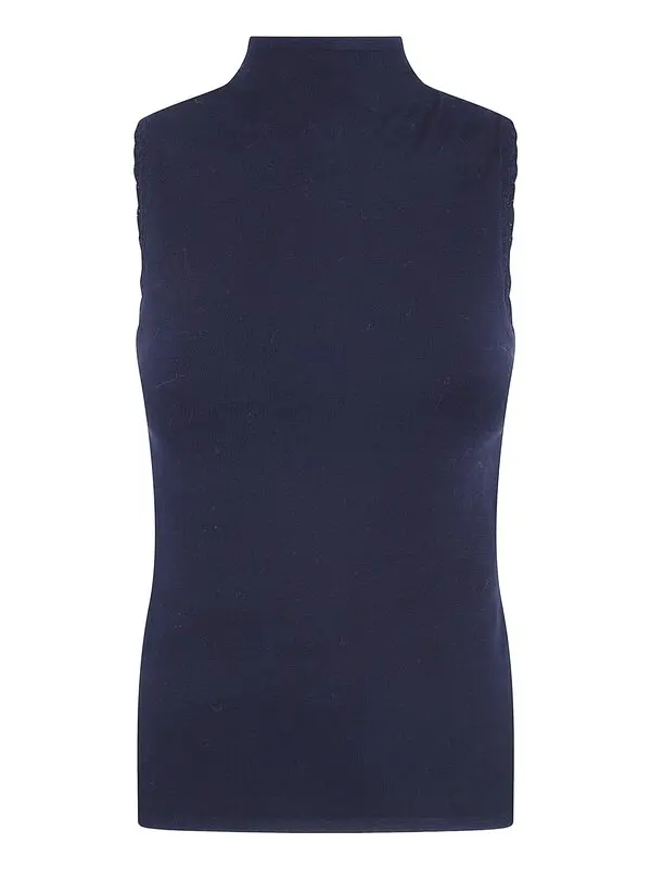 TWINSET Sleeveless High Neck Top - Black