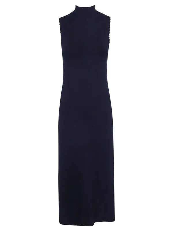 TWINSET Long Dress With V-neck And Asymmetrical Hem - Black
