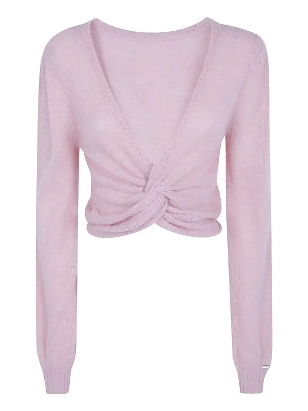TWINSET V-neck Sweater With Knot Detail - Pink