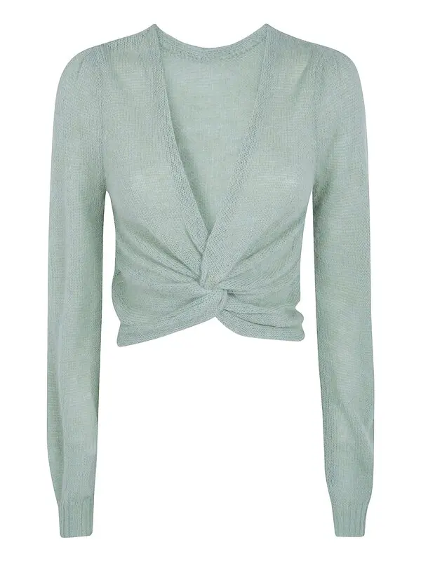 TWINSET V-neck Knot Detailed Sweater - Green
