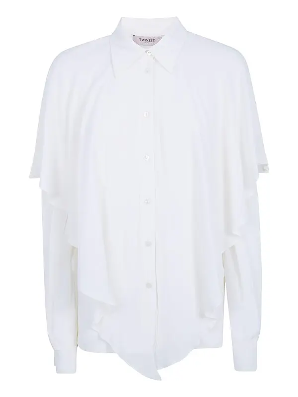 TWINSET Draped Ruffled Shirt - White