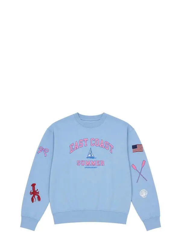 LoveShackFancy East Coast Summer Sweatshirt - Blue