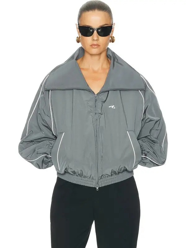 Balenciaga High Collar Track Jacket - Elephant Grey
