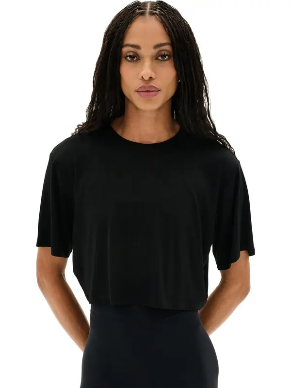 Splits59 Djuna Oversized Cropped Jersey Tee - Black