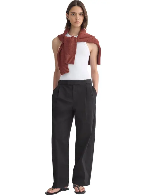 Everlane Barrel-leg Pant In Organic Cotton Sateen - Black
