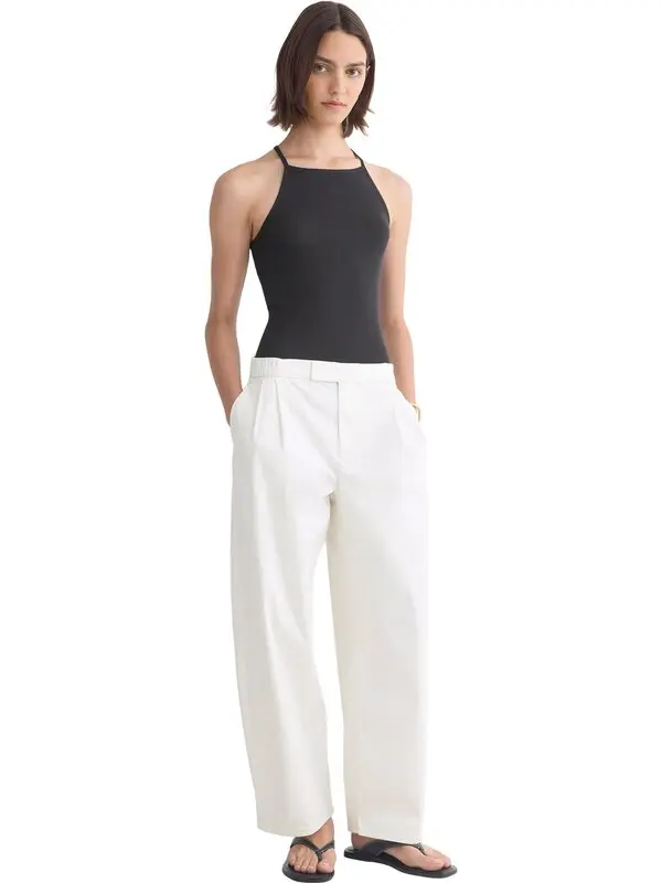 Everlane Barrel-leg Pant In Organic Cotton Sateen - Bone