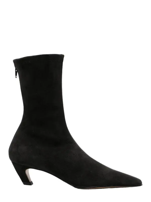 Khaite Arizona Ankle Boots In Suede - Black