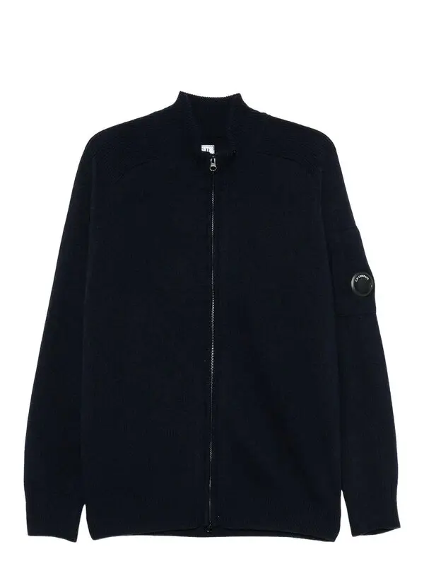 C.P. COMPANY Knitted Cardigan With Zip - Blue