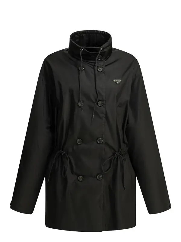 Prada Double-breasted Raincoat - Black