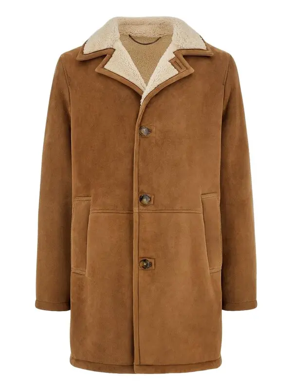 Canali Shearling Coat - Brown