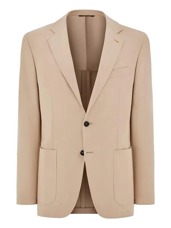 Canali Travel Wool Flannel Modern-fit Kei Jacket - Beige