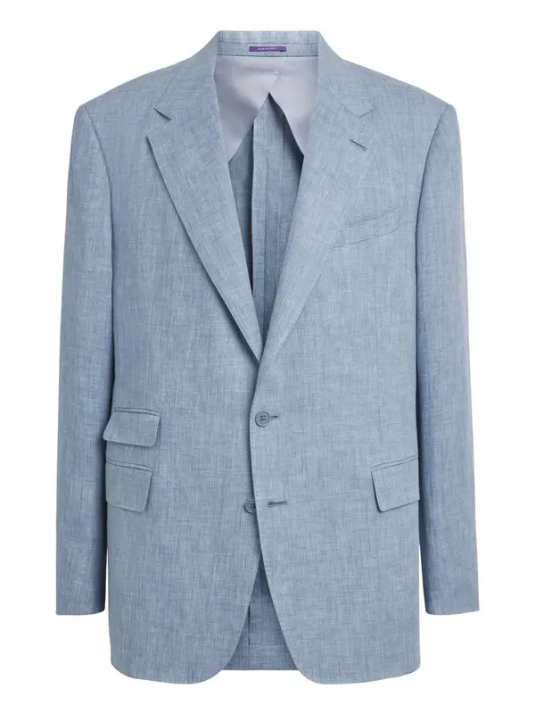 Ralph Lauren Purple Label Délavé Linen-blend Blazer - Blue
