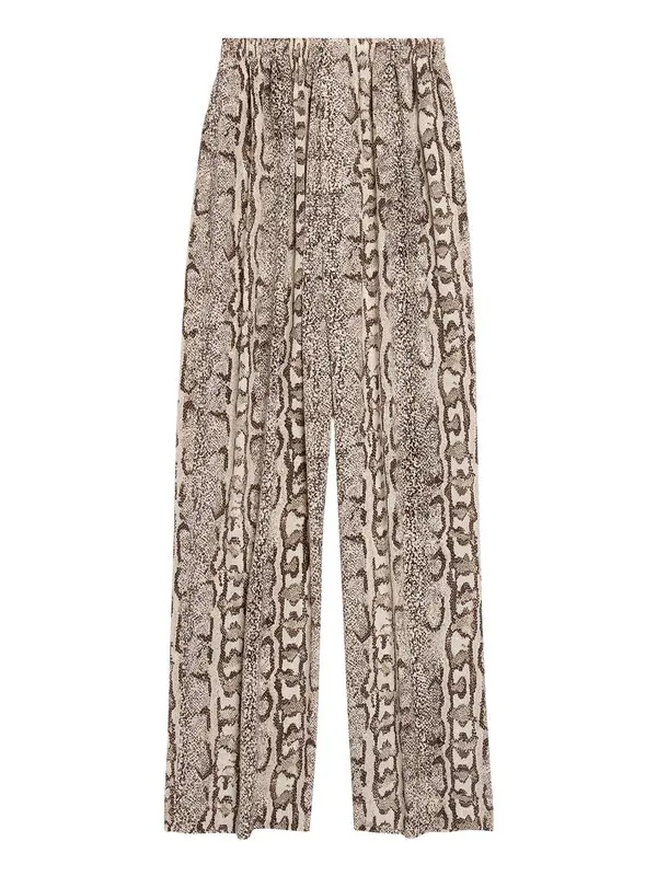 Balenciaga Python Print Wide-leg Trousers - White