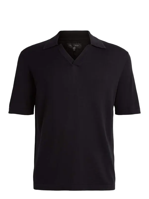 Rag & Bone Silk-cotton Conrad Polo Shirt - Black