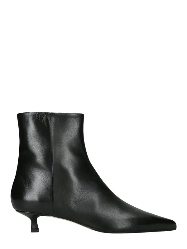 AeydĒ Sofie Leather Heeled Ankle Boots - Black