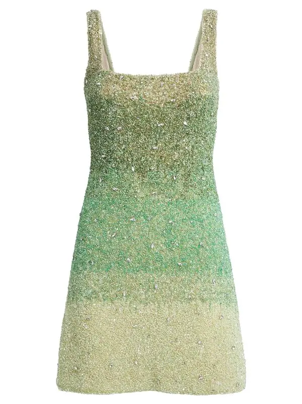 Rachel Gilbert Embellished Kaito Mini Dress - Green