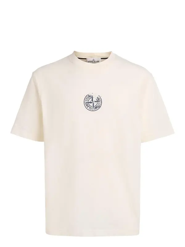 Stone Island Cotton Vertical Compass T-shirt - Ivory