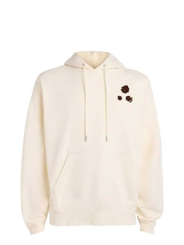 Sandro Oversized Flocked Floral Hoodie - Beige