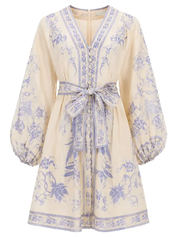 Zimmermann Indra Plunge" Mini Dress - Multicolour