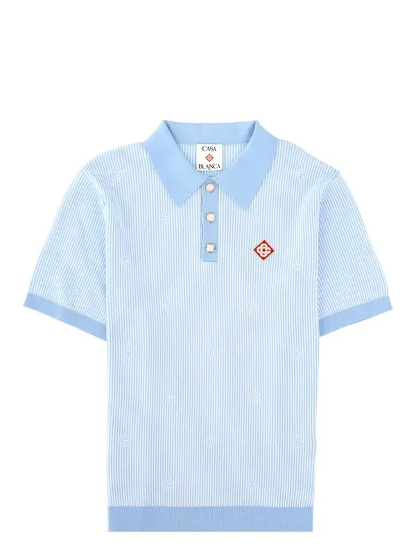 Casablanca Polo In Maglia A Righe - Azure