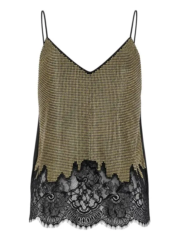 SELF-PORTRAIT Lace And Crystal Embellished Top - Multicolour
