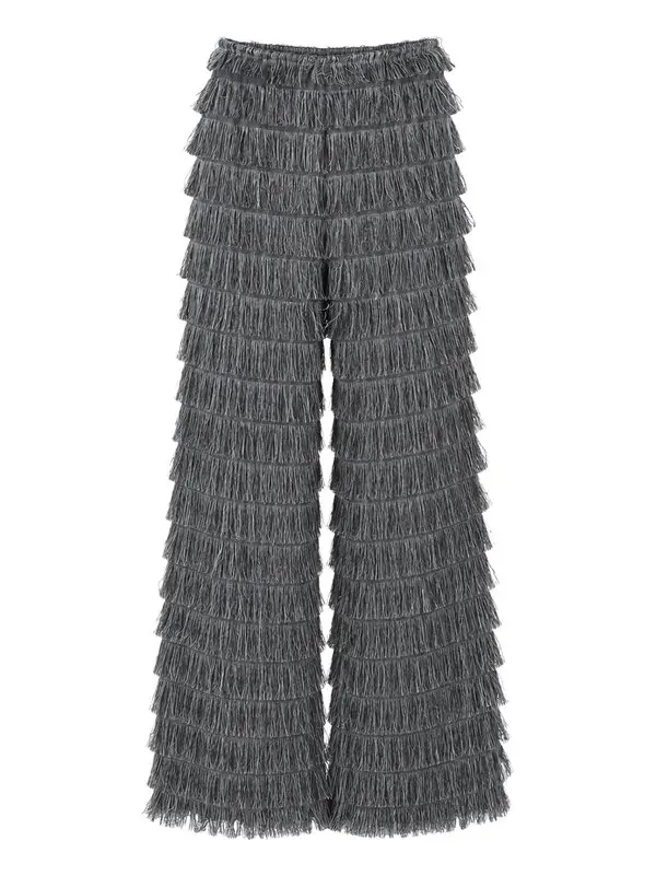 Alberta Ferretti Fringed Pants - Grey