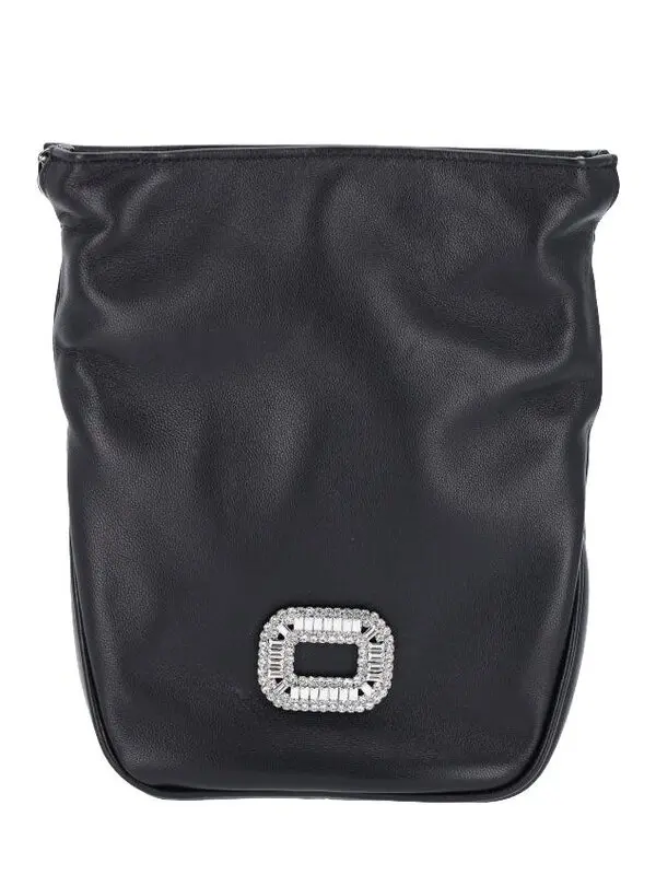 ROGER VIVIER Lamb Leather Handbag With Embellished Buckle - Black