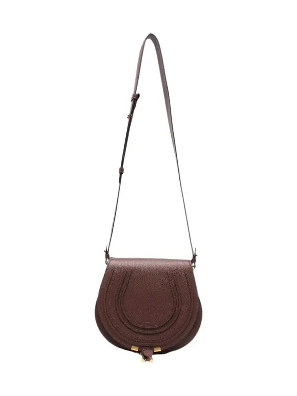 Chloé Marcie Leather Saddle Bag - Brown