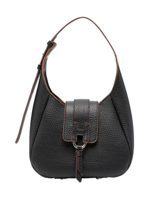 Hogan Trend Mini Leather Hobo Bag - Black