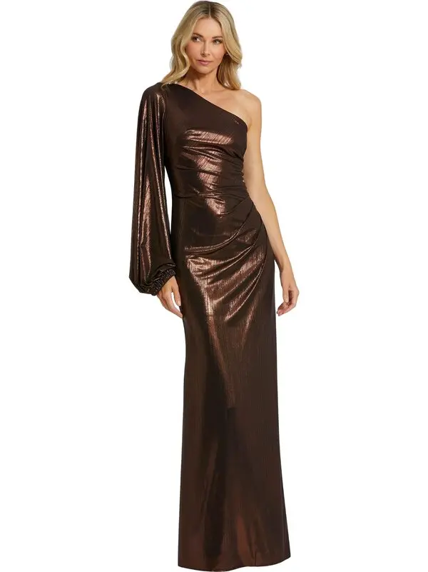 Mac Duggal Metallic Gown - Chocolate