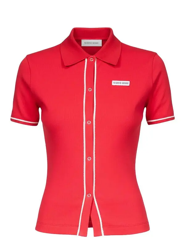 MARINE SERRE Retro Polo T-shirt - Red
