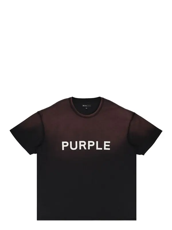PURPLE BRAND Textured Jersey Inside Out Tee - Black