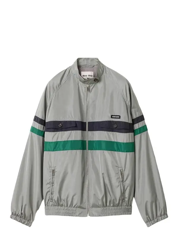 Miu Miu Seta Tec Blouson Jacket - Grey