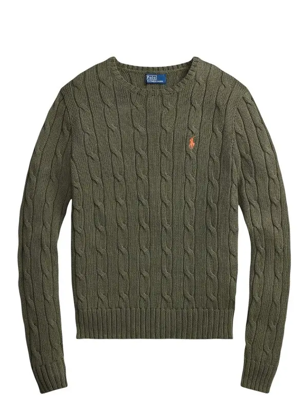 Polo Ralph Lauren Pima Cotton Cable Knit Pullover - Green