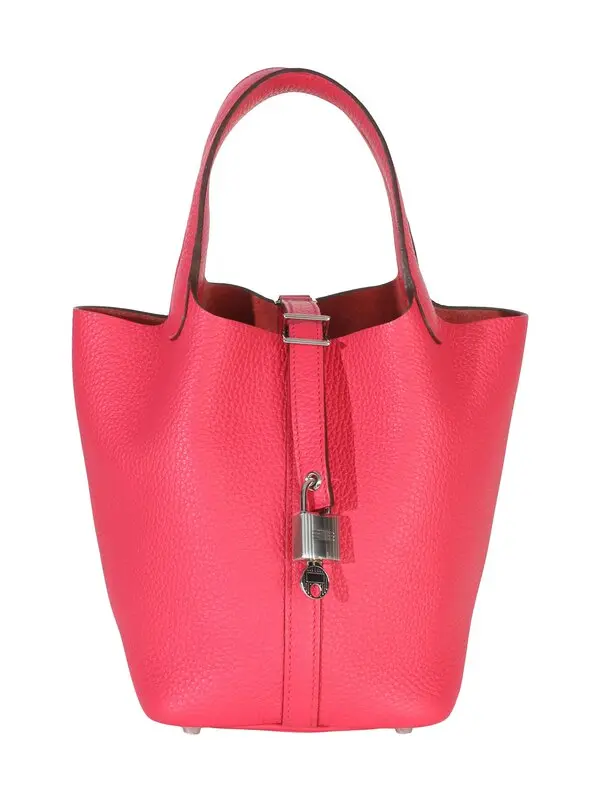 Hermès Rose Extreme Clemence Picotin Lock 18 Phw - Pink