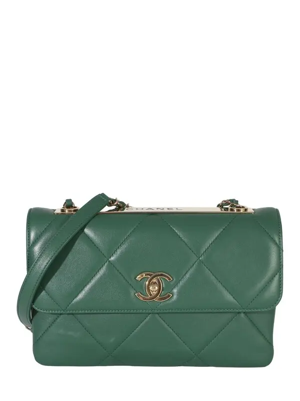 Chanel Quilted Lambskin Trendy Flap Bag - Green