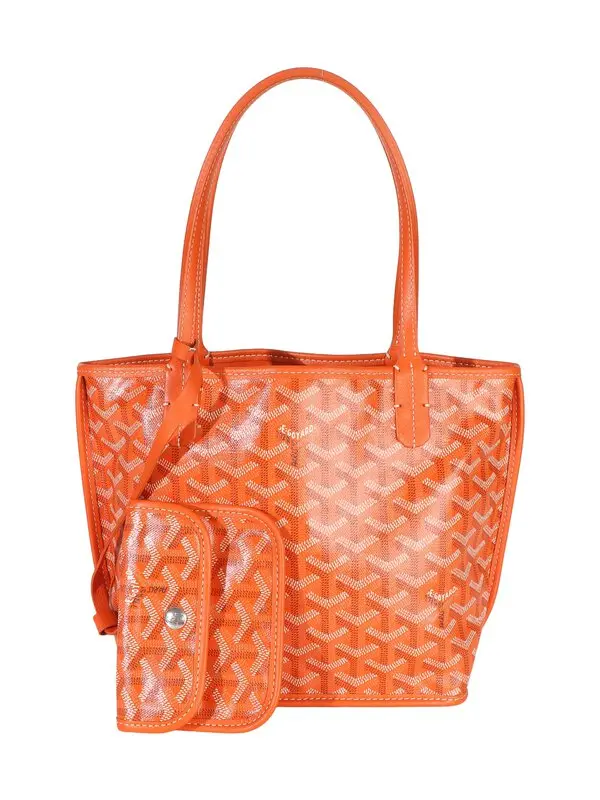 Goyard Goyardine Canvas Anjou Top Handle Bag With Pochette - Orange