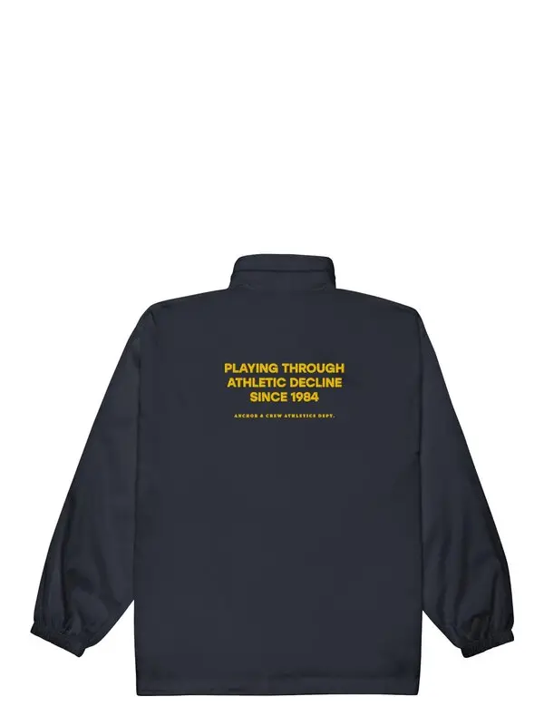 ANCHOR & CREW Athletic Decline Sports Club League Embroidered Windbreaker - Blue