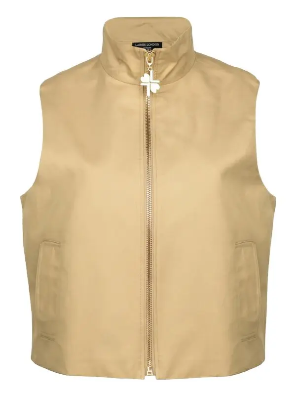 HOUSE OF LAINES LONDON Cropped Trench Gilet - White/yellow