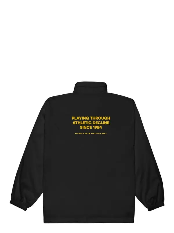 ANCHOR & CREW Athletic Decline Sports Club League Embroidered Windbreaker - Black